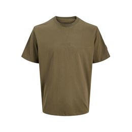 Jack & Jones Kurzarmshirt JACK & JONES "JCOPOINT BADGE TEE SS CREW NECK", Jungen, Gr. L, grape leaf detail:jj, Jersey, Obermaterial: 100% Baumwolle, unifarben, relaxed fit, Rundhals, Shirts