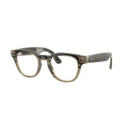 Ray-Ban Meta RW7002 SCRIBER OPTICS | Unisex Smarte Brille | Fassung: Eckig, Kunststoff, Beige Transparent