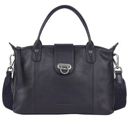 Shopper Harbour 2nd "Liane", Damen, Gr. B/H/T: 30cm x 22cm x 13cm, navy, Rindsleder, Taschen Shopper, Damen Handtasche, Umh&auml;ngetasche, Schultertasche mit Logopr&auml;gung