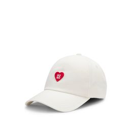 Baseball Cap Hugo "Cara Valentine", Damen, open wei&szlig; 116, Twill, Baumwolle, unifarben, Caps, mit Aufn&auml;her, Baumwoll-Twill