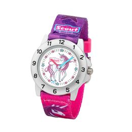 Quarzuhr Scout "Achtion Girls, 280378008", bunt, Armbanduhren, Kinder, Quarzuhr, Armbanduhr, Kinderuhr, Geschenkidee, Schulanfang, M&auml;dchen, Einhorn