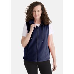Fleeceweste STOOKER WOMEN "WILMA Fleeceweste mit Stehkragen", Damen, Gr. 36/38, blau (navy), 100% Polyester, slim fit normal, Westen Fleeceweste, Fleeceweste Stehkragen l&auml;ssig sportlich f&uuml;r Damen