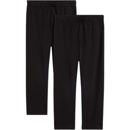 Caprileggings bonprix, Damen, Gr. 36/38 (S), N-Gr, schwarz, schwarz, Obermaterial: 95% Baumwolle, 5% Elasthan, skinny fit, Hosen, Skinny Fit, mit Elasthan-Anteil, im 2er-Pack, in mehreren Gr&ouml;&szlig;en