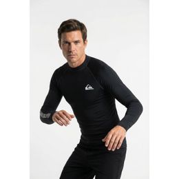 Strandshirt Quiksilver "EVERYDAY UPF50 LS", Jungen, Gr. XXL, schwarz navy, Jersey, Obermaterial: 84% Polyester, 16% Elasthan, normal, Rundhals, Shirts, Kurzarm-Design, aus Jersey-Material, mit Rundhalsausschnitt
