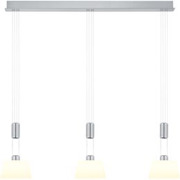 LED Pendelleuchte "ELEGANCE", nickelfarben matt, chromfarben abgesetzt, 3, 1 Stk., HELL H&Ouml;LLISCH GUTES LICHT, Leuchten, dimmbar &uuml;ber Wanddimmer, H&ouml;henverstellbar, LED Pendelleuchte