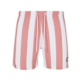 Badeshorts Urban Classics "Urban Classics Herren Pattern Swim Shorts", Herren, Gr. 5XL, US-Gr&ouml;&szlig;en, rosa (palepinkbarstripe), 100% Polyester, Badehosen Badeshorts