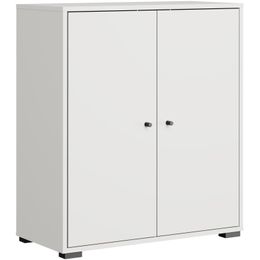 Schuhschrank Home Affaire "Schuhkommode Dino", wei&szlig; matt, B:70cm H:80cm T:33cm, FSC-zertifizierter Holzwerkstoff, Schr&auml;nke, Schuhschrank, Stauraum mit 2 T&uuml;ren und verstellbaren Einlegeb&ouml;den, Breite 70 cm