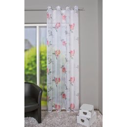 Gardine Home Wohnideen "AMORE" Gr. 1, rosa (rose), B:140cm H:245cm, Voile, Polyester, Gardinen, Gardine, HxB: 245x140, Romantischer &Ouml;senschal