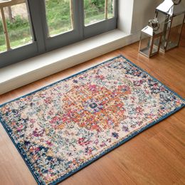 Teppich LIVABLISS "MUNICH", bunt (mehrfarbig), B:95cm H:11,43mm L:150cm, Kunstfaser, Teppiche, Teppich, Vintage Orient Teppich im Boho Stil