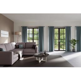 Vorhang HOMING "Kalin" Gr. 1, blau (taubenblau), B:140cm H:245cm, Obermaterial: 100% Polyester, Gardinen, 140 x 245 cm (Breite x H&ouml;he), Fertigschal, mit sch&ouml;ner Struktur