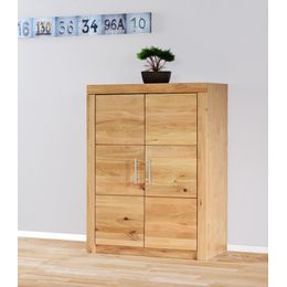 Aktenschrank VOGL M&Ouml;BELFABRIK "Toronto", braun (wildeiche), B:90cm H:119cm T:42cm, Holzwerkstoff, Massivholz, Schr&auml;nke, in 2 Breite, 3 F&auml;cher, teilmassiv, H&ouml;he 119 cm, Made in Germany