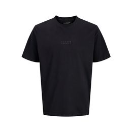 Jack & Jones Kurzarmshirt JACK & JONES "JCOPOINT BADGE TEE SS CREW NECK", Jungen, Gr. M, schwarz detail:jj, Jersey, Obermaterial: 100% Baumwolle, unifarben, relaxed fit, Rundhals, Shirts