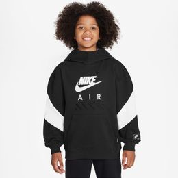 Kapuzensweatshirt Nike Sportswear "K AIR FLC PO HOODIE -PD", M&auml;dchen, Gr. S, schwarz-wei&szlig; (schwarz, wei&szlig;, wei&szlig;), Obermaterial: 100% Baumwolle, Sweatshirts