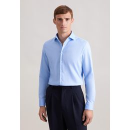Businesshemd Seidensticker "Schwarze Rose", Herren, Gr. S (38), normale &Auml;rmell&auml;ngen, blau (mittelblau), 100% Baumwolle, unifarben, skinny fit, 2-Knopf-Manschette, Hemden, X-Slim 1/1 Kentkragen Uni