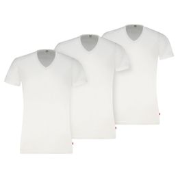 Levi's V-Shirt LEVI'S, Jungen, Gr. XL, wei&szlig;, Single Jersey, Obermaterial: 95% Baumwolle, 5% Elasthan, h&uuml;ftbedeckend, V-Ausschnitt, Shirts, mit V-Ausschnitt und kurzem Arm, Cotton-Mix