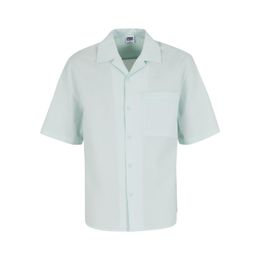 Kurzarmshirt Urban Classics "Urban Classics Herren Relaxed Seersucker Short Sleeve Shirt", Jungen, Gr. 5XL, frostmint, 100% Baumwolle, unifarben, relaxed fit, amerikanischer Ausschnitt, Shirts