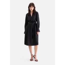Sommerkleid Seidensticker, Damen, Gr. S (36), Normalgr&ouml;&szlig;en, schwarz, 100% Leinen, unifarben, regular fit, Rundhals, Kleider Sommerkleid, 1/1 Rundhals Uni