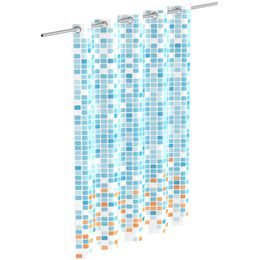 EISL&reg; Duschvorhang EISL "Mosaik GRAU", bunt (mosaik blau, orange), B:180cm H:200cm, Polyester, Duschvorh&auml;nge, waschbarer Antischimmel Vorhang (H&ouml;he 200 cm), graues Mosaik-Design