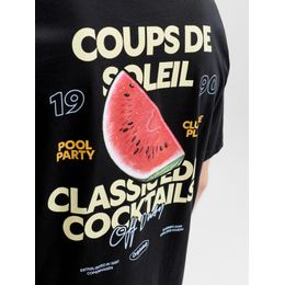 Jack & Jones PlusSize T-Shirt "JORRIVIERA VINTAGE POSTER BACK TEE PLS", Jungen, Gr. 4XL, schwarz, Jersey, Obermaterial: 100% Baumwolle, JACK & JONES PLUSSIZE, bedruckt, regular fit normal, Rundhals, Shirts T-Shirt, mit Print