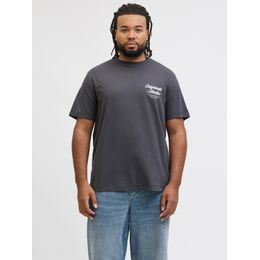 Jack & Jones PlusSize Kurzarmshirt "JORNORREBRO TYPO TEE SS CREW NECK PLS", Jungen, Gr. 5XL, asphalt, Jersey, Obermaterial: 100% Baumwolle, JACK & JONES PLUSSIZE, bedruckt, regular fit normal, Rundhals, gerader Abschluss, Shirts, Baumwolle, regular fit