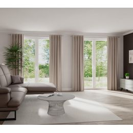 Vorhang HOMING "Kalin" Gr. 1, beige (natur), B:140cm H:245cm, Obermaterial: 100% Polyester, Gardinen, 140 x 245 cm (Breite x H&ouml;he), Fertigschal, mit sch&ouml;ner Struktur