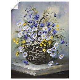 Wandbild Artland "Bunter Korb", blau (farbe bild(er): blau), B:30cm H:40cm, Bilder, als Leinwandbild, Poster in verschied. Gr&ouml;&szlig;en