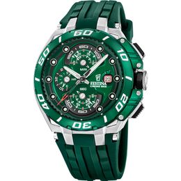 Chronograph Festina "Chrono Bike", gr&uuml;n, gr&uuml;n, schwarz, Armbanduhren, Herren, Chronograph, Quarzuhr, Armbanduhr, Herrenuhr, analog, Tag, Stoppfunktion