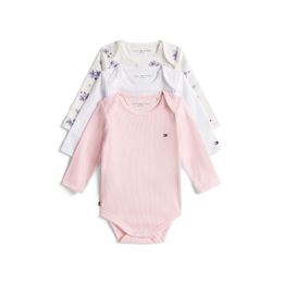 Langarmbody Tommy Hilfiger, Jungen, Gr. 92, N-Gr, flower aop, Jersey, Obermaterial: 93% Baumwolle, 7% Elasthan, unifarben, regular fit, Rundhals, eingesetzt abgesteppte Kante, Bodys, Regular fit, f&uuml;r Babys