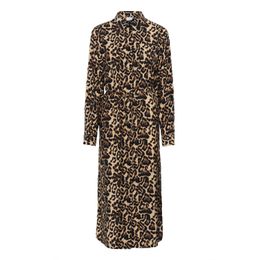 Midikleid Kaffe "Kleid KAhannah", Damen, Gr. 36, N-Gr, beige (naturel leopard print), Obermaterial: 80% Viskose CV. 20% Polyamid PA., Kleider Midikleid