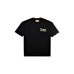T-Shirt PAS DE MONACO "Pas De Monaco FLORALE T-SHIRT", Jungen, Gr. L, schwarz, 70% Polyester, 30% Baumwolle, bedruckt, relaxed fit, Rundhals, Shirts T-Shirt