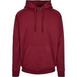 Rundhalspullover Urban Classics "Urban Classics Herren Blank Hoody", Herren, Gr. L, burgundy, 65% Baumwolle, 35% Polyester, unifarben, loose fit, ohne Ausschnitt, Pullover Rundhalspullover