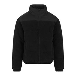 Langmantel Urban Classics "Urban Classics Teddy Puffer Jacket", Herren, Gr. L, schwarz, 100% Polyester, M&auml;ntel