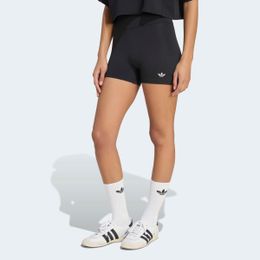 Shorts adidas originals "ESS PES", Damen, Gr. L, L&auml;nge 5, schwarz (schwarz, innenbeinl&auml;nge ca. 13 cm), Obermaterial: 80% Polyester, 20% Elasthan, Hosen Shorts, sportlicher Stil, ohne Verschluss, aus Polyester, enger Schnitt