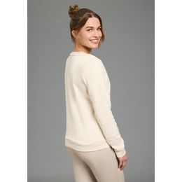 Sweatshirt Kangaroos, Damen, Gr. 36/38, beige (natur), angeraute Sweatware, Obermaterial: 80% Baumwolle, 20% Polyester, Basic h&uuml;ftlang, Rundhals, Rippb&uuml;ndchen, Sweatshirts Sweatshirt, mit Frontdruck