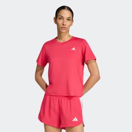 T-Shirt adidas Performance "WE MIN CREW TEE", Damen, Gr. L, power pink, Obermaterial: 93% Polyester, 7% Elasthan, Rundhals, Shirts T-Shirt, f&uuml;r Erwachsene, mit Rundhalsausschnitt, ohne Verschluss, aus Polyester