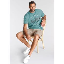 MAN'S WORLD T-Shirt MAN'S WORLD, Jungen, Gr. S (44/46), blau (t&uuml;rkis melange), Single Jersey, Obermaterial: 60% Baumwolle, 40% Polyester, bedruckt, meliert, normal, Rundhals, Shirts T-Shirt, Kurzarm, l&auml;ssige Passform, aus Baumwollmischung, pflegeleicht, Topseller