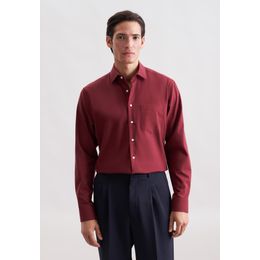 Flanellhemd Seidensticker "Schwarze Rose", Herren, Gr. M (40), normale &Auml;rmell&auml;ngen, bordaux, 100% Baumwolle, unifarben, regular fit, 2-Knopf-Manschette, Hemden, Regular 1/1 Kentkragen Uni