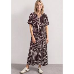 Maxikleid Street One, Damen, Gr. 34, EURO-Gr&ouml;&szlig;en, braun (rustic rouge), Stoff, 100% Viskose, gemustert, normal kn&ouml;chelfrei, V-Ausschnitt, abgesteppt, Kleider Maxikleid, aus Viskose