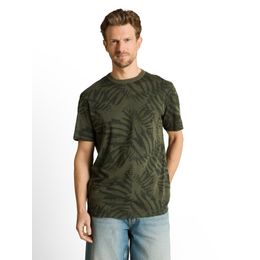 Kurzarmshirt Tom Tailor, Jungen, Gr. L, gr&uuml;n tonal leaf design, Single Jersey, Obermaterial: 100% Baumwolle, gebl&uuml;mt, regular fit h&uuml;ftbedeckend, Rundhals, Shirts, mit floralem Allover-Print