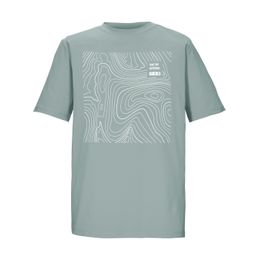 T-Shirt Killtec "KOS 187 MN TSHRT", Jungen, Gr. L, gr&uuml;n (graugr&uuml;n), Obermaterial: 94% Polyester, 6% Elasthan, Rundhals, Shirts T-Shirt, Leichtes, atmungsaktives Herren T-Shirt mit Stretch und Print
