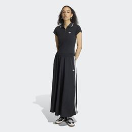 Shirtkleid adidas originals "FIREBIRD SKIRT", Damen, Gr. L, N-Gr, schwarz (schwarz, wei&szlig;), Obermaterial: 100% Polyester, Kleider Shirtkleid, im sportlichen Stil, mit Druckknopfverschluss
