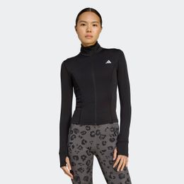 Rollkragenpullover adidas Performance "OPTIME ESSENTIALS FULL-ZIP", Damen, Gr. S, schwarz, Obermaterial: 89% Polyester, 11% Elasthan, Pullover Rollkragenpullover