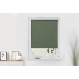 Verdunklungsrollo LICHTBLICK ORIGINAL "Klemmfix, ohne Bohren, Verdunkelung" Gr. 1, gr&uuml;n (salbei, wei&szlig;, wei&szlig;), B:110cm H:150cm, Aluminium, Kunststoff, Rollos, Verdunklungsrollo, Thermofunktion & verdunkelnd, Klemm- und schraubbar