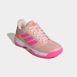 Hallenschuh adidas Performance "LIGRA 8 INDOOR KIDS", M&auml;dchen, Gr. 37, rosa (blush pink, lucid pink, ftwr wei&szlig;), Synthetik, Textil, Schuhe Hallenschuh