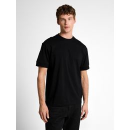 T-Shirt Tom Tailor Denim, Jungen, Gr. M, schwarz, Single Jersey, Obermaterial: 100% Baumwolle, unifarben, l&auml;ssig geschnitten h&uuml;ftbedeckend, Rundhals, Shirts T-Shirt, unifarben