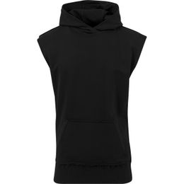 Sweatshirt Urban Classics "Urban Classics Herren Open Edge Sleeveless Hoody", Herren, Gr. M, schwarz, 100% Baumwolle, unifarben, Rundhals, Sweatshirts Sweatshirt