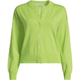 LANDS' END Kurzer Feinstrick-Cardigan aus Baumwolle f&uuml;r Damen, Damen, size: regular, Elfenbein, Baumwolle, by Lands' End