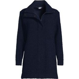 LANDS' END Boucl&eacute;-Jacke, Damen,  Blau, Polyester, by Lands' End