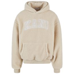 Kapuzenpullover Karl Kani "Karl Kani Karl Kani Serif Teddy Hoodie", Herren, Gr. L, lightsand, 100% Polyester, mehrfarbig, normal, ohne Ausschnitt, Pullover Kapuzenpullover