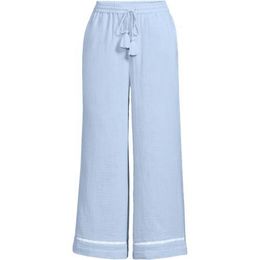 LANDS' END 7/8-Schlupfhose aus Musselin, Damen,  Blau, Baumwolle, by Lands' End